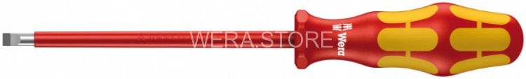 Диэлектрическая отвёртка WERA 160 i VDE шлицевая, 0.8 x 4.0 x 100 mm WE ...